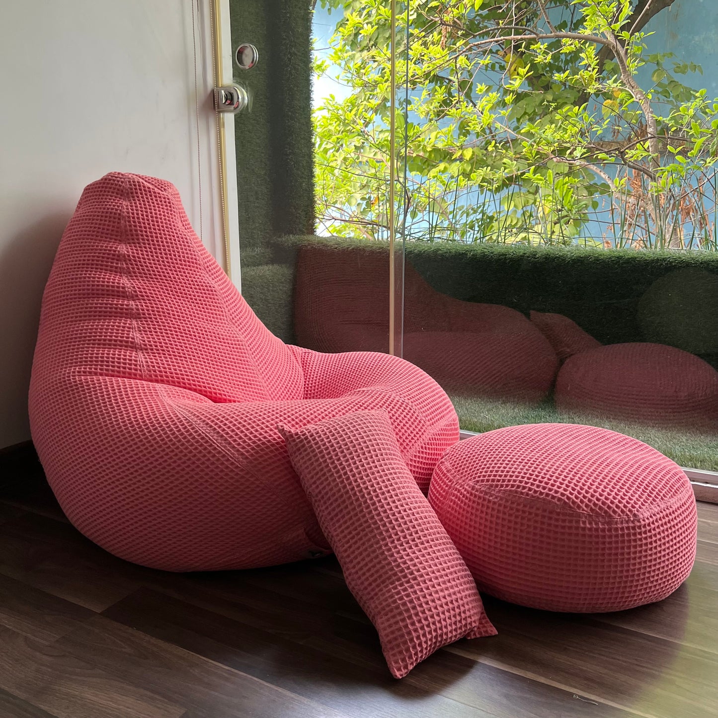 Washable Waffle Bean Bag set – Beanie Living